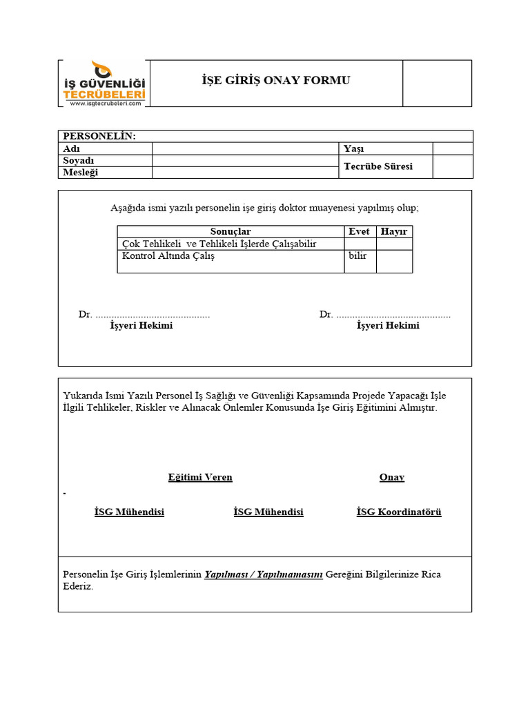 067 Ise Giris Onay Formu | PDF