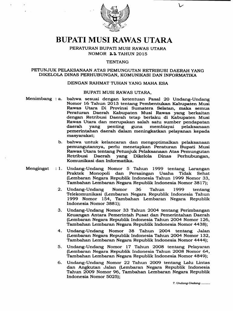 Perbub No 22 Tahun 2015 | PDF
