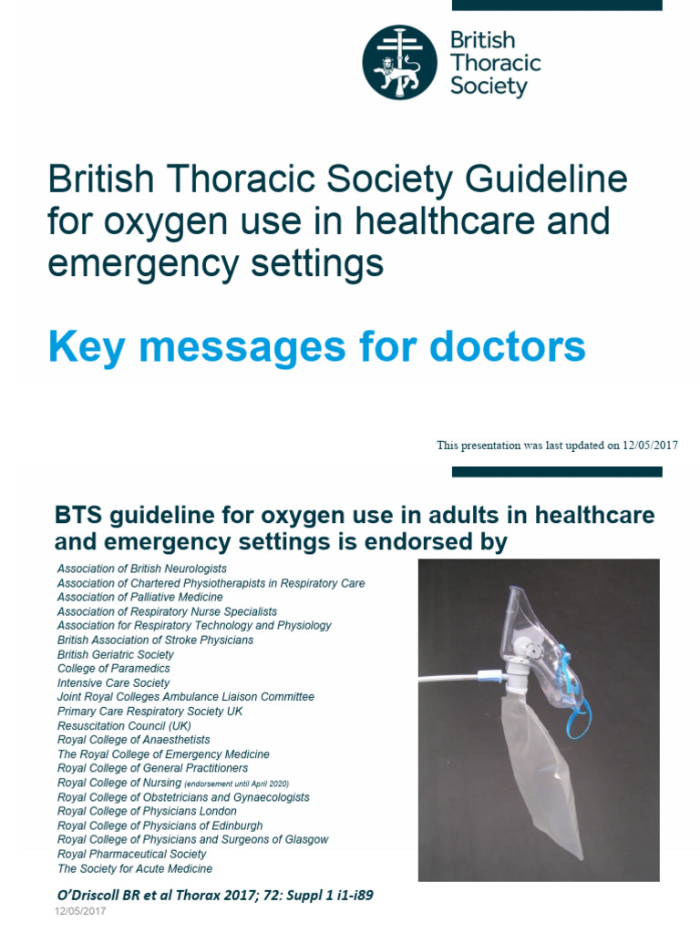 BTS 2017 OXY LIỆU PHÁP- Slide Set for Doctors | PDF | Intensive Care ...