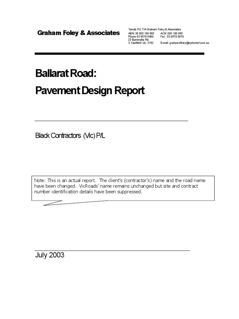 Sample Pavement Design Report | PDF | Road Surface | Young's Modulus