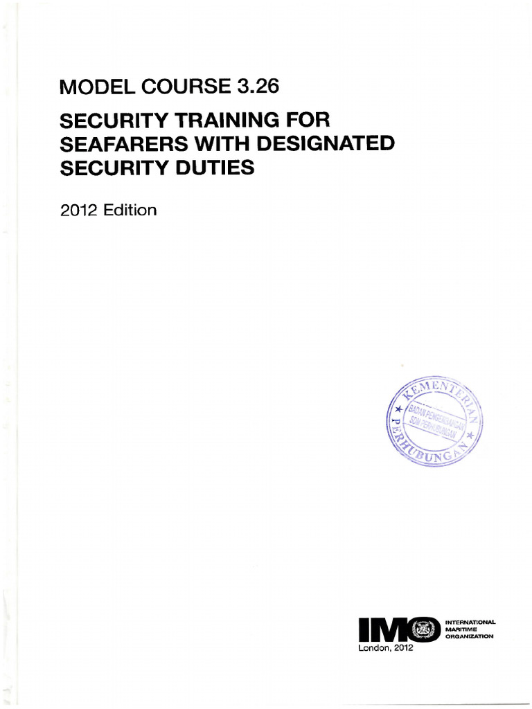 Imc 3.26 - Security Training For Seafarers With Designated Security ...
