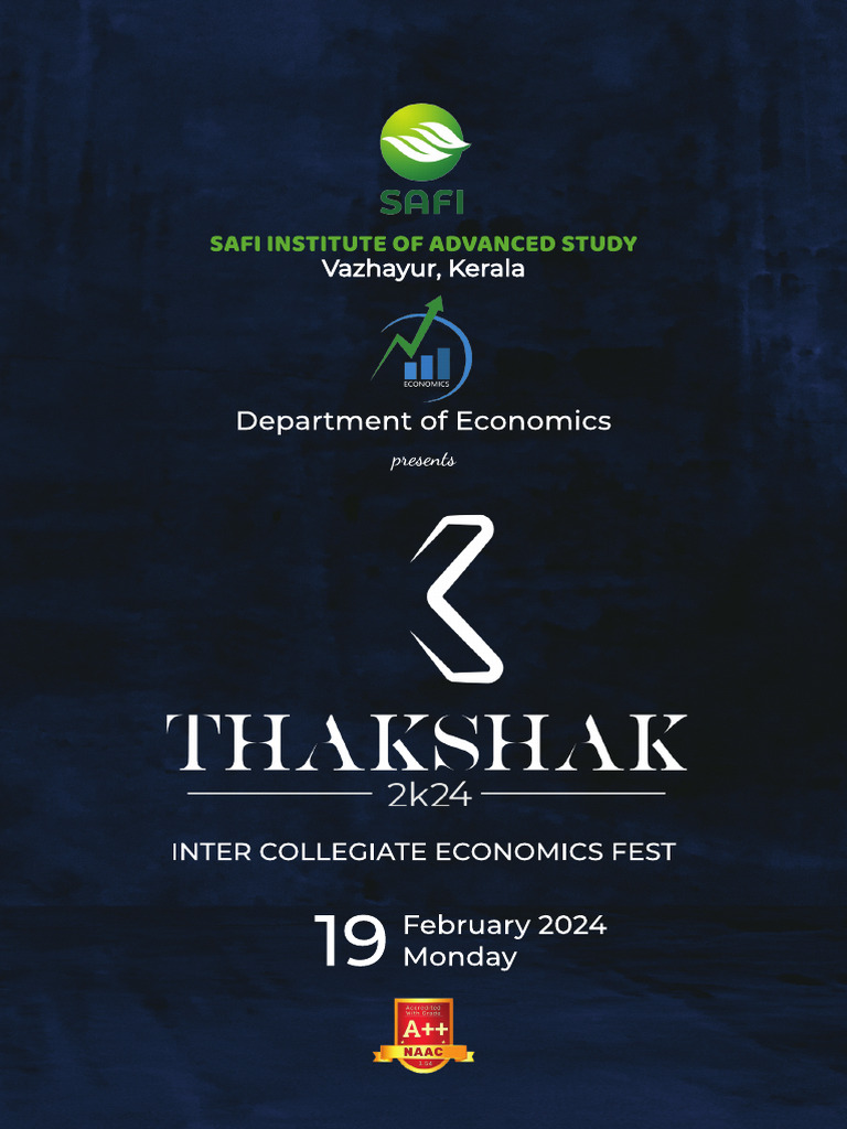 THAKSHAK 2k24 BROCHURE - SAFI ECONOMICS | PDF