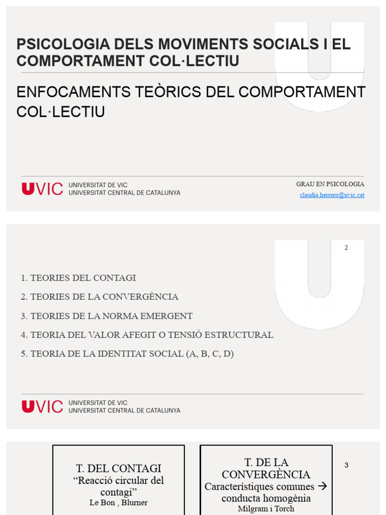 Enfocaments Teòrics Del Comportament Col Lectiu | PDF