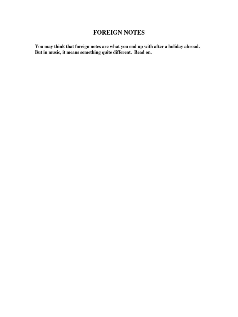 Foreign Notes | PDF | Scale (Music) | Chord (Music)
