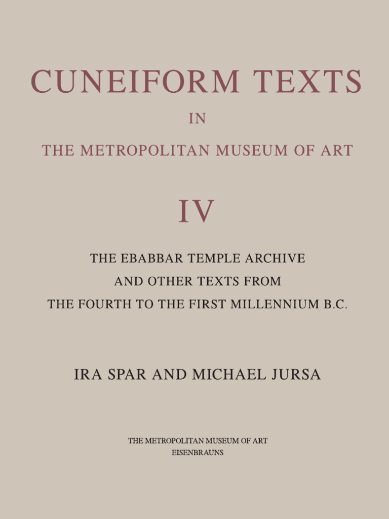 Cuneiform Texts in The Metropolitan Museum of Art IV | PDF