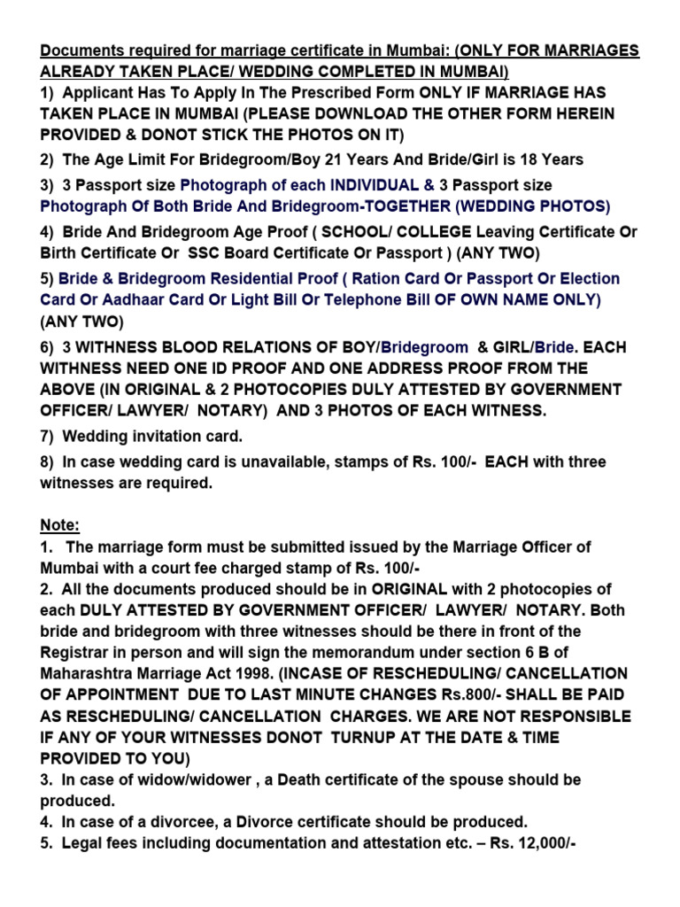 Marriage Registration Certificate | PDF