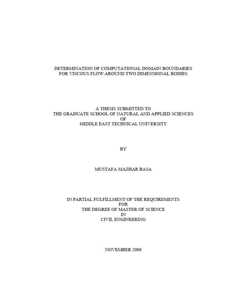 Determination of Computational Domain Boundaries For Viscous Flow Around Two Dimensional Bodies ...