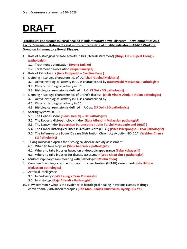 IBD Histology Consensus APAGE RARA | PDF | Inflammatory Bowel Disease ...