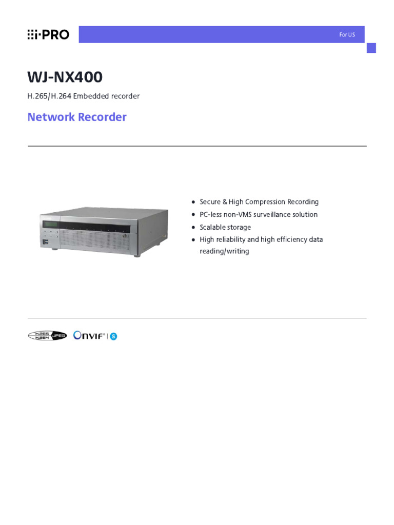 WJ-NX400: Network Recorder | PDF | Hard Disk Drive | Port (Computer Networking)