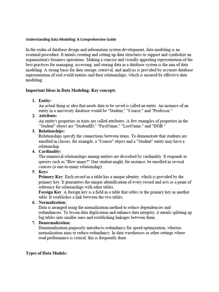 Understanding Data Modeling | PDF | Data Model | Conceptual Model