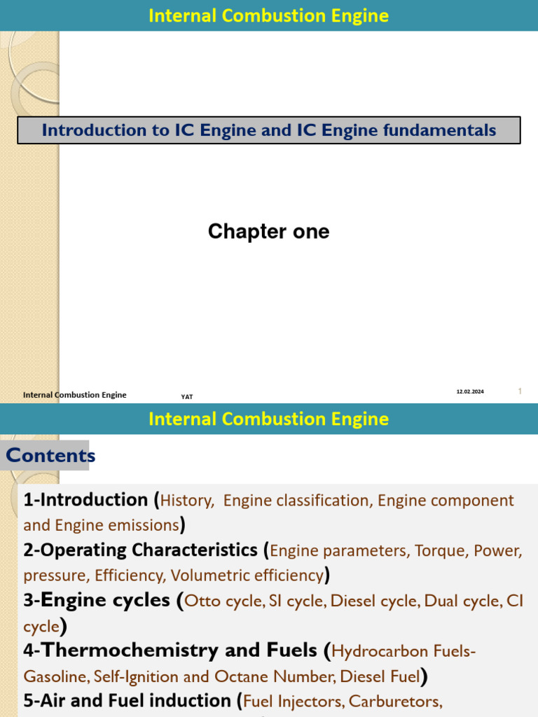 Chapter-1-Introduction of Ic Engines | PDF | Internal Combustion Engine | Engines