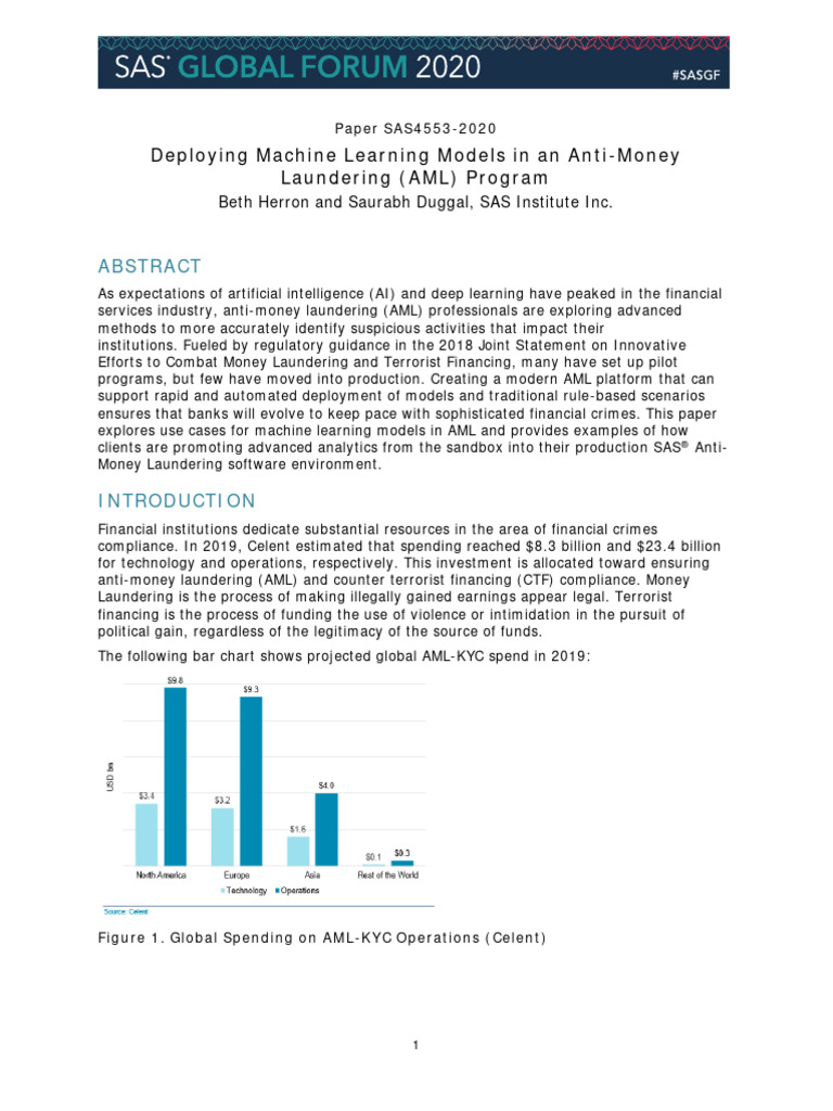 Deploying Machine Learning Models in An Anti-Money Laundering (AML ...