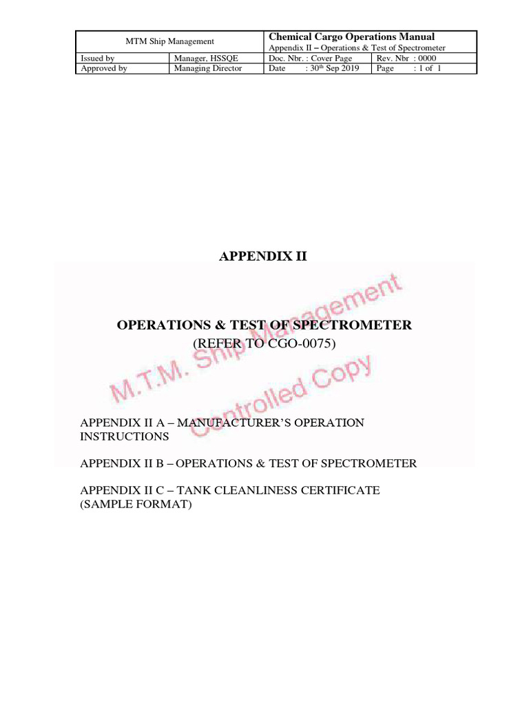 Appendix II Operation & Test of Spectrometer | PDF | Ultraviolet ...