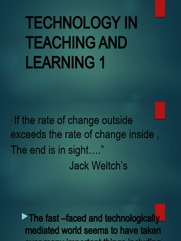 Technology in Teaching and Learning 1 | PDF | Learning | Science