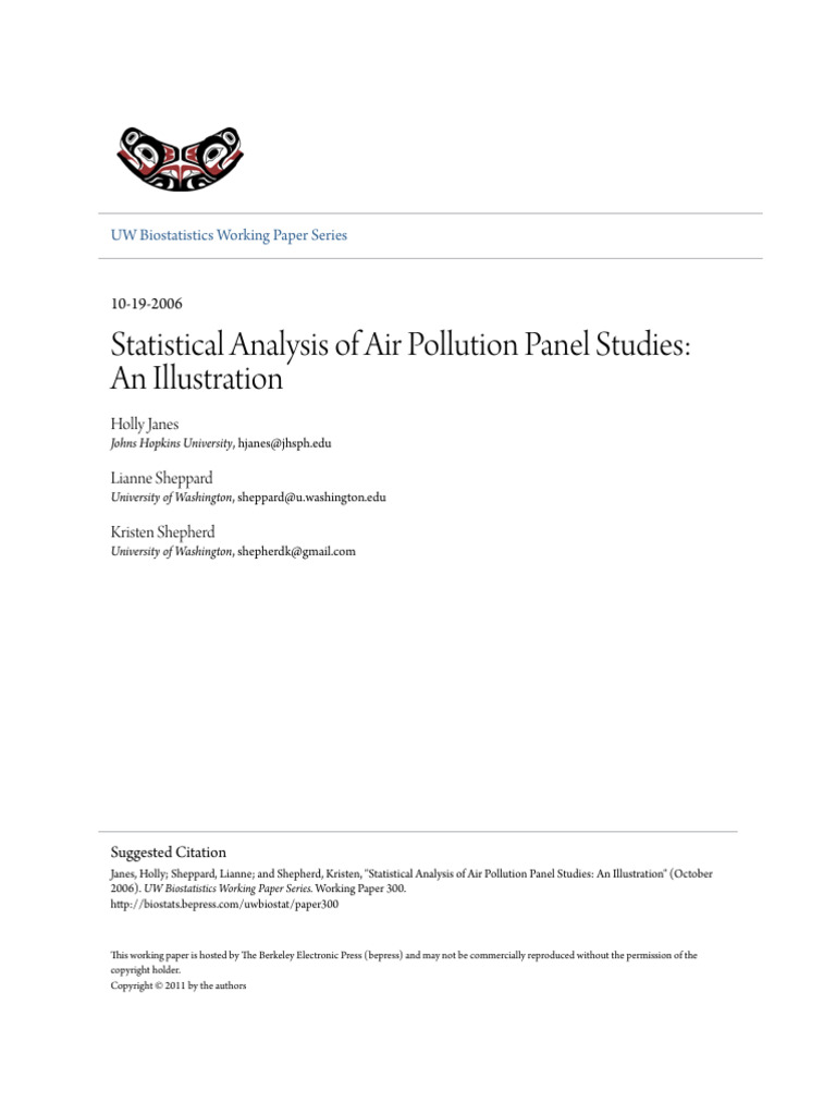 Statistical Analysis of Air Pollution | PDF | Confounding | Statistics
