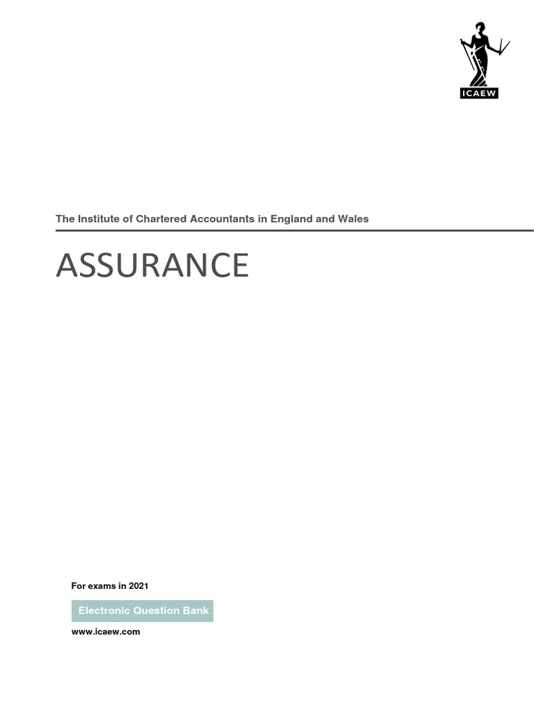 ACA - Assurance - Question Bank Student | PDF | Internal Control ...