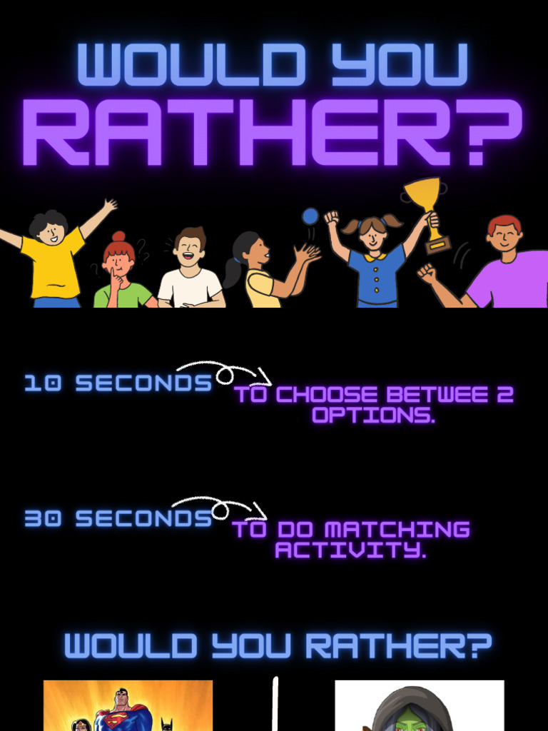 Would You Rather EFL Speaking Activity Presentation in Colorful ...