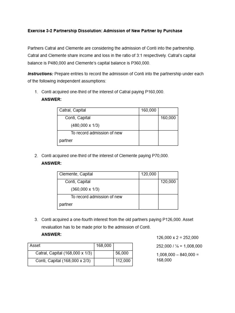 Partnership Admission Entries | PDF