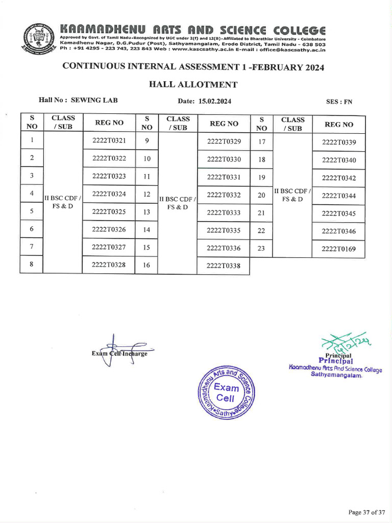 Hall Allotment | PDF