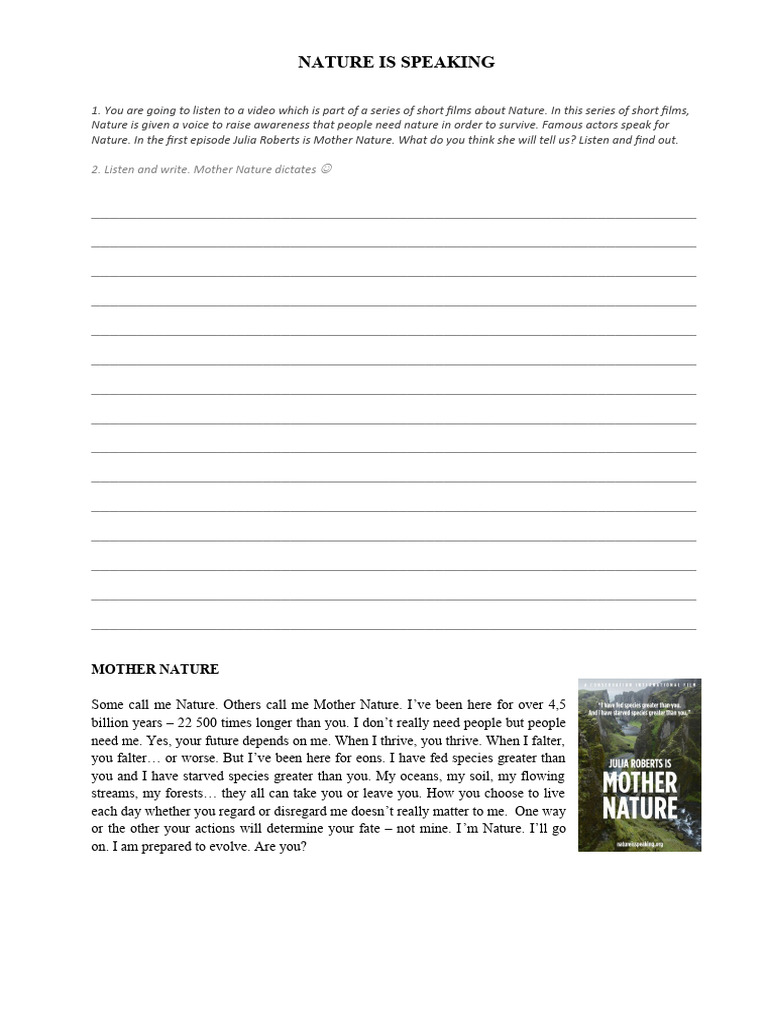 Nature Is Speaking | PDF