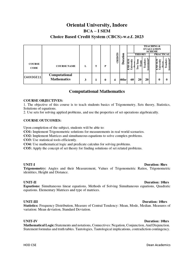 Computational Mathamatics | PDF | Mathematics | Equations