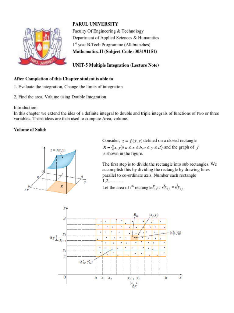 UNIT-6 Multivariable Calculus (DOC FILE) | PDF | Integral | Coordinate System