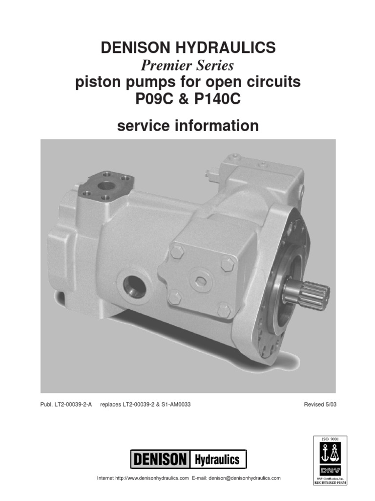 P140C Piston Pump Service Guide | PDF | Pump | Valve
