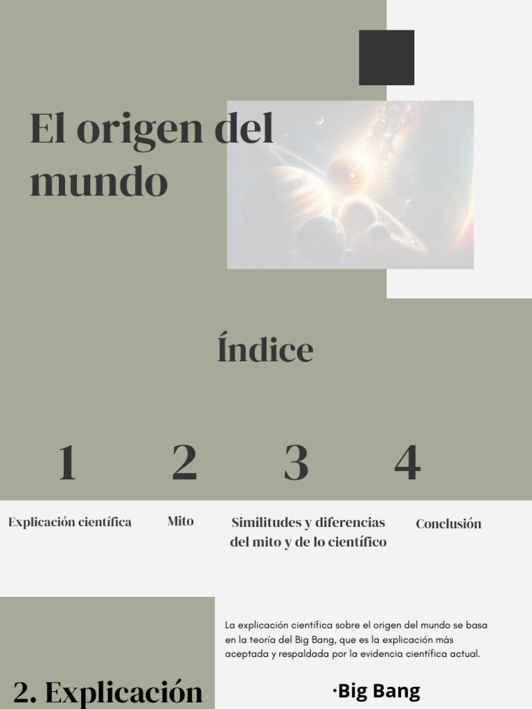 Origen del Mundo: Ciencia vs Mito | PDF | Universo | Big Bang