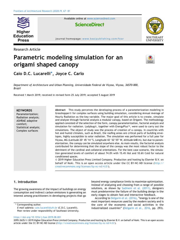 1 s2.0 S2095263519300639 Main | Download Free PDF | Analysis Of Variance | Origami
