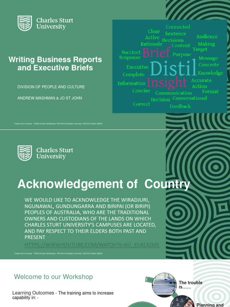 Writing Business Reports and Executive Briefs Training 1 Final 17082022 ...