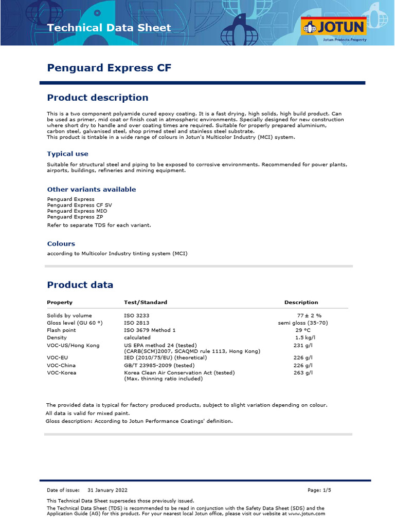 TDS 29140 Penguard Express CF Euk GB | PDF | Abrasive | Paint