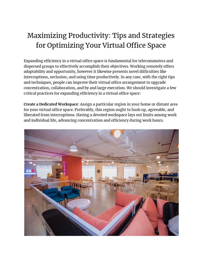 Maximizing Productivity - Tips and Strategies For Optimizing Your Virtual Office Space | PDF ...