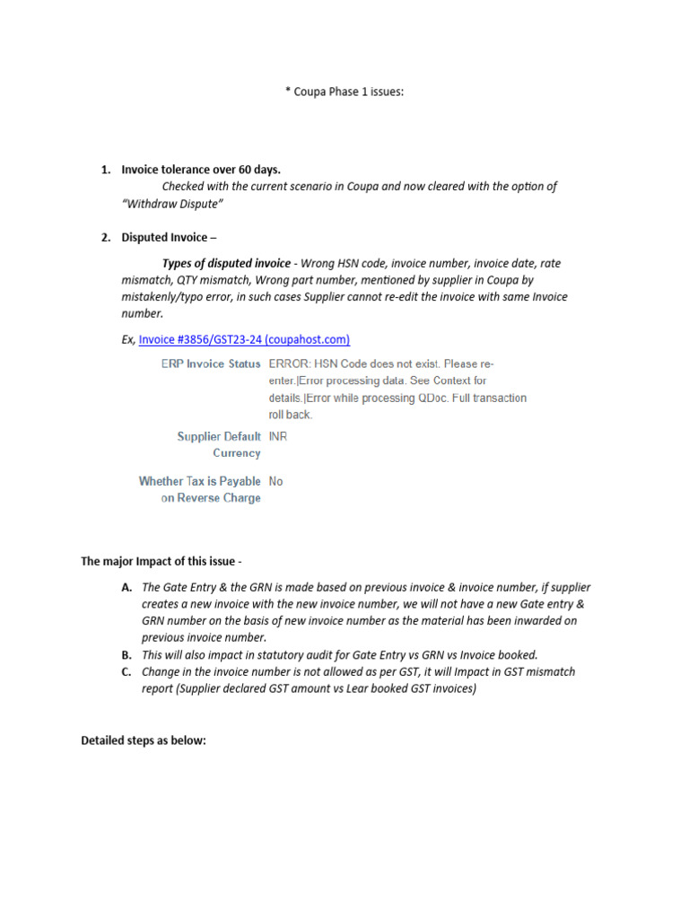 Coupa Phase 1 Issues | PDF | Invoice | Government Finances