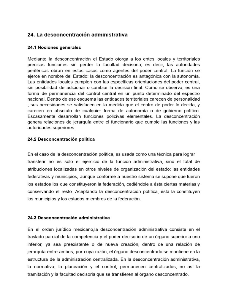 La Desconcentración Administrativa | PDF | Federación | Estado (política)