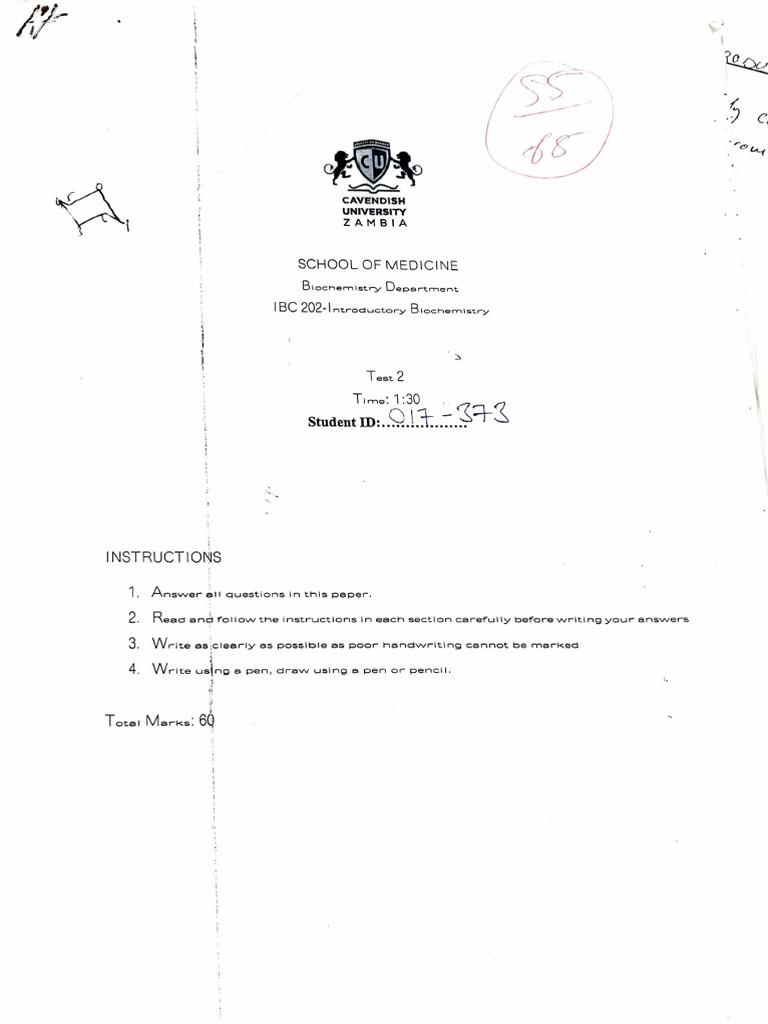 IBC 202 Test 2 | PDF | Glucose | Nutrition