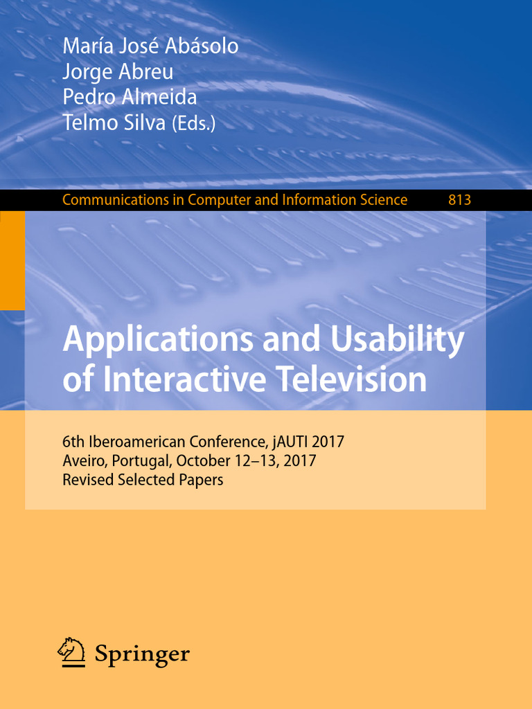 Applications and Usability of Interactive Television Libro | PDF ...