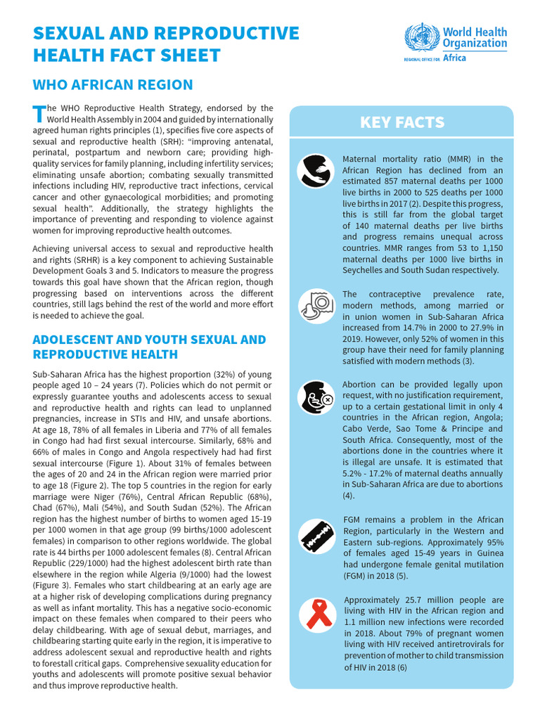 Sexual and Reproductive Health - Fact Sheet 28-05-2020 | PDF | Family ...