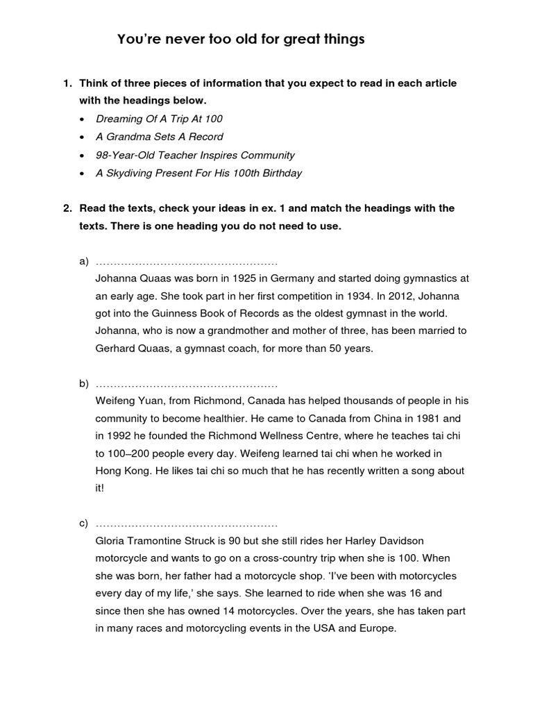 Pres - Perf.vs - Past.simp - Youre Never Too Old For Great Things ...