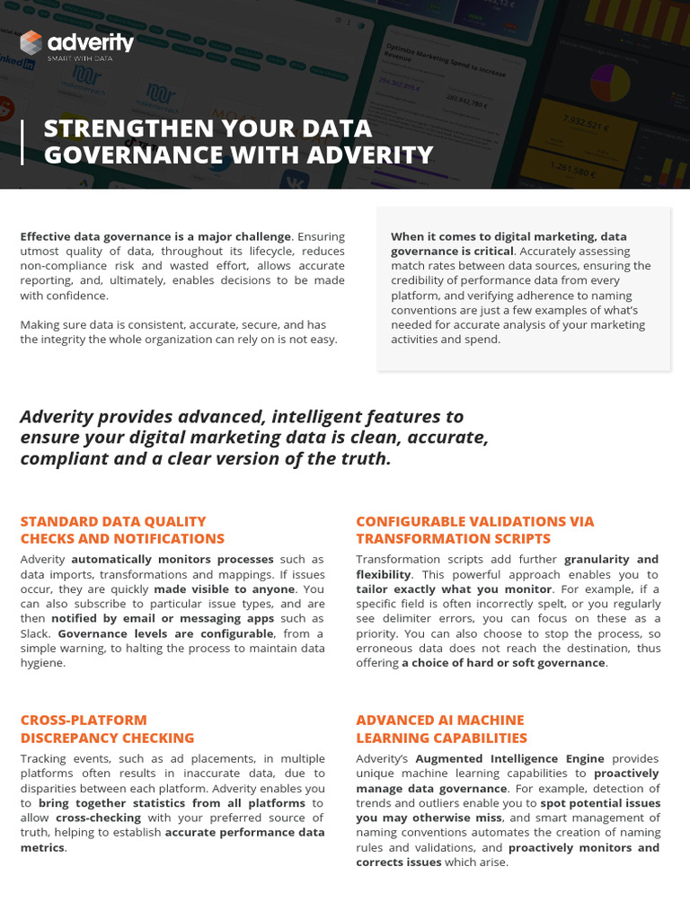 Enhance Data Governance with Adverity | PDF | Governance | Data