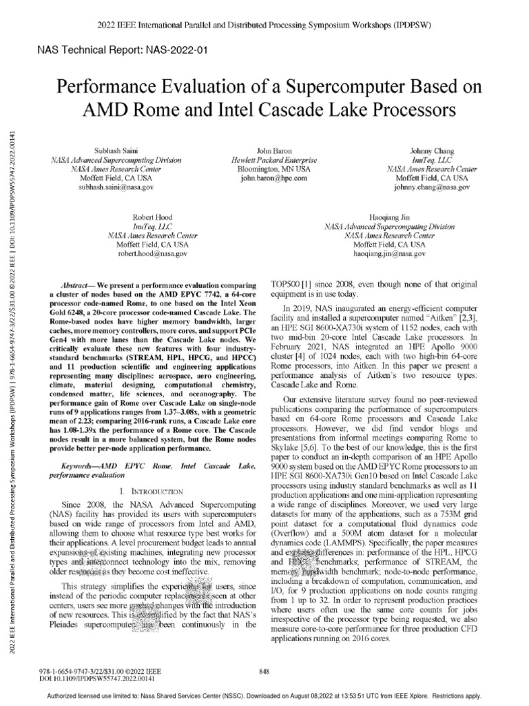 NAS Technical Report NAS-2022 01 | Download Free PDF | Cpu Cache ...