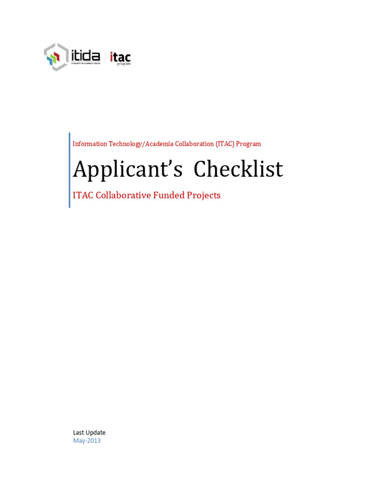 Applicant-Checklist | PDF | Methodology | Swot Analysis