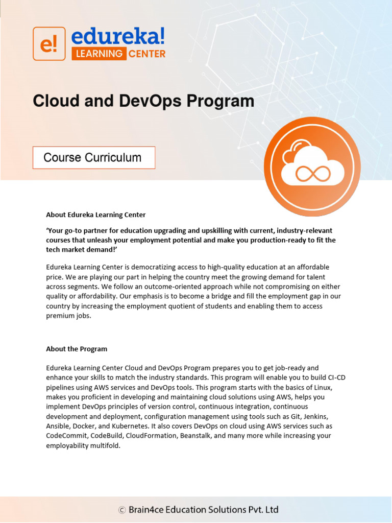 ELC Cloud and Devops Curriculum | PDF | Cloud Computing | Amazon Web Services