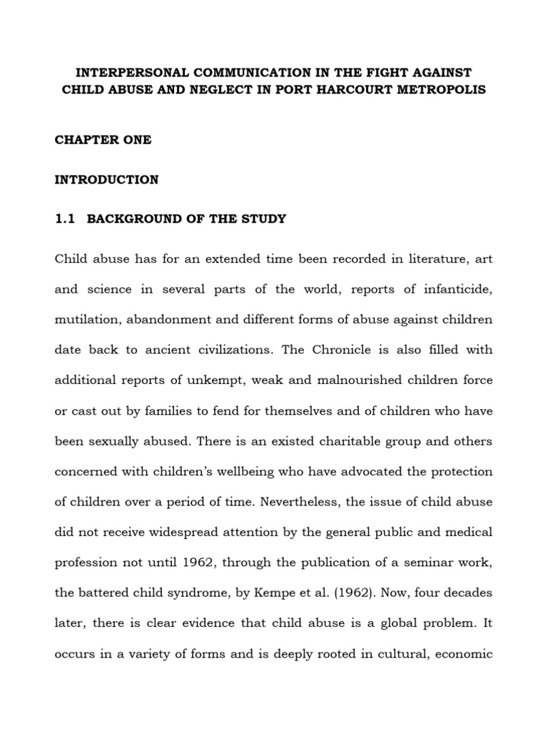 Project | PDF | Child Abuse | Child Neglect