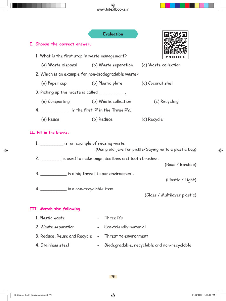 Waste Management and Environmental Quiz | PDF | Materials | Nature