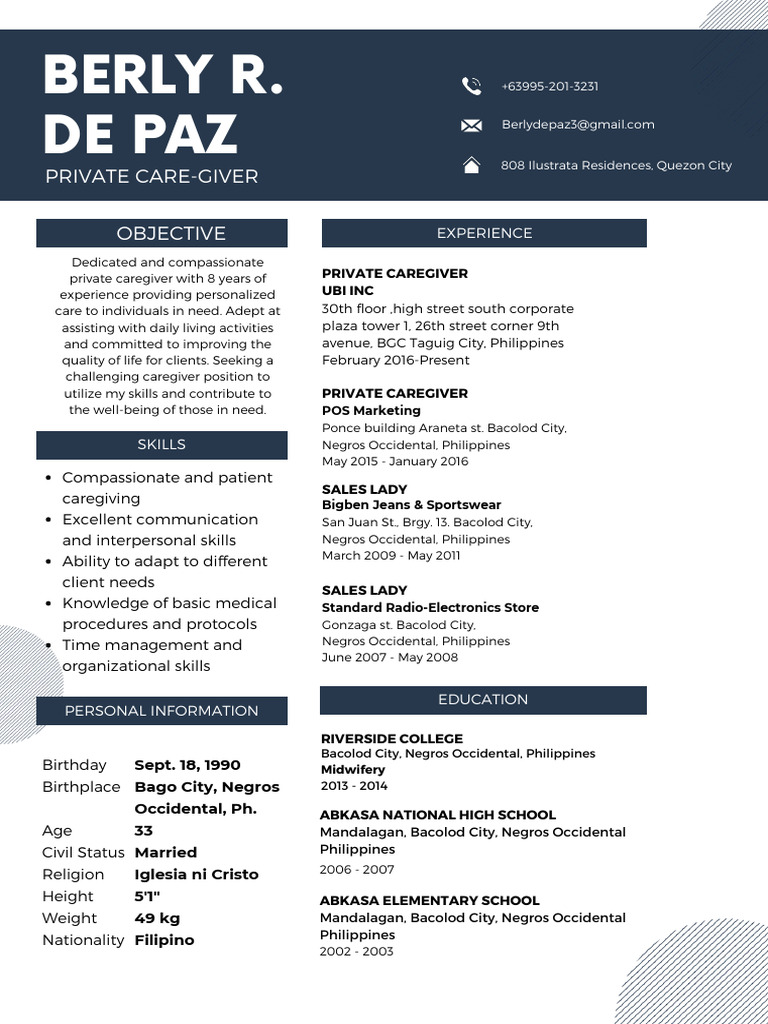 BERLY DE PAZ Resume | PDF | Health Care | Social Programs