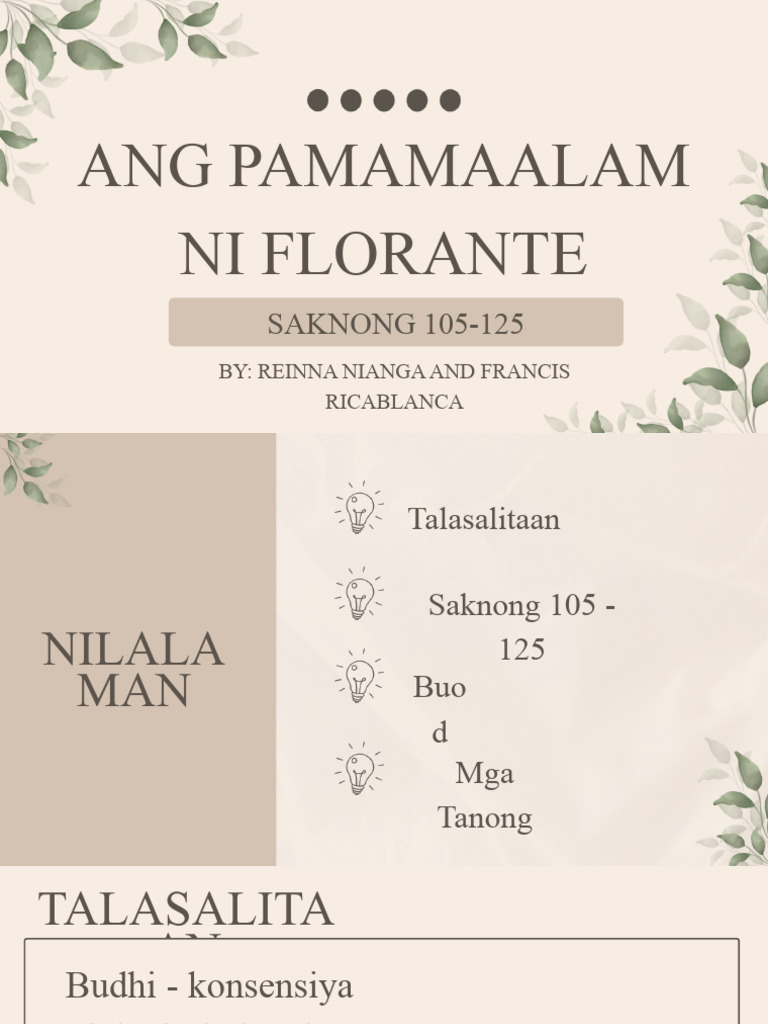 Ang Pamamaalam Ni Florante 1 | PDF