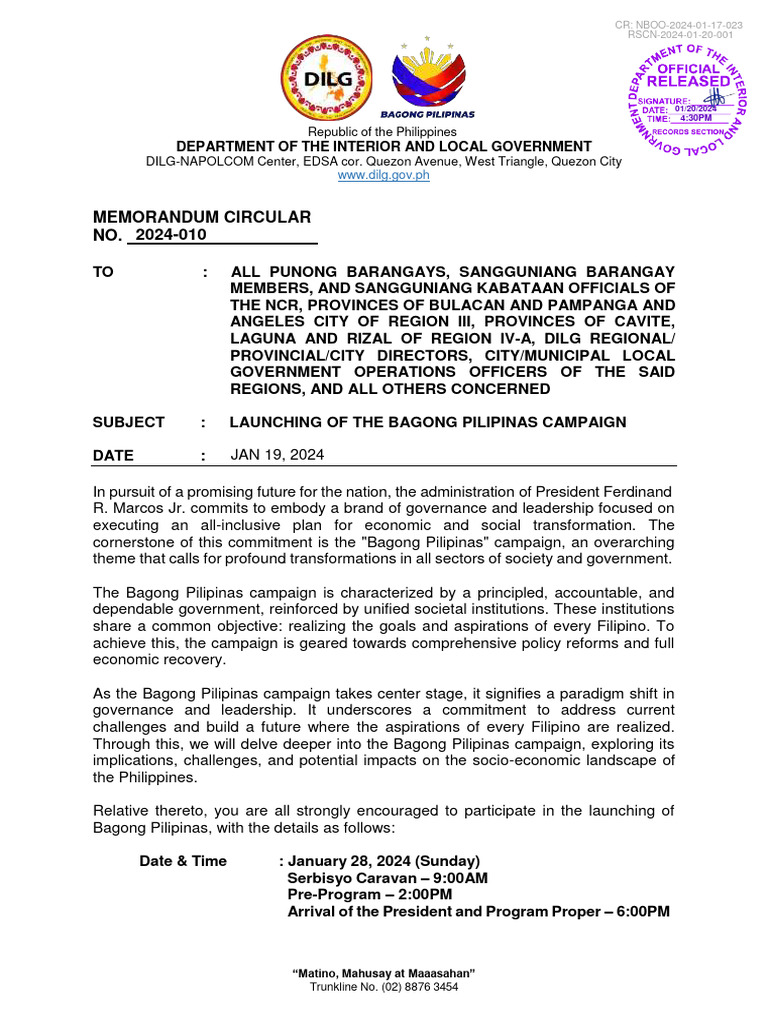 Dilg Memocircular 2024122 86d1f6d253 | PDF | Philippines | Government