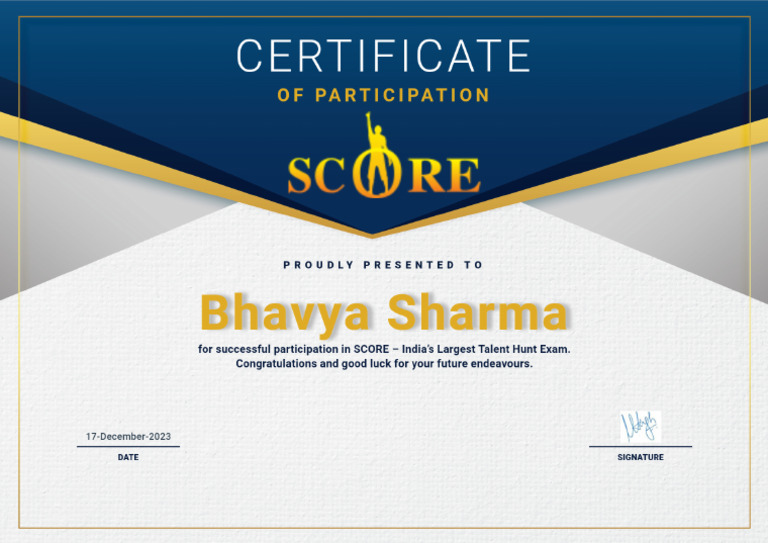 Score Certificate | PDF