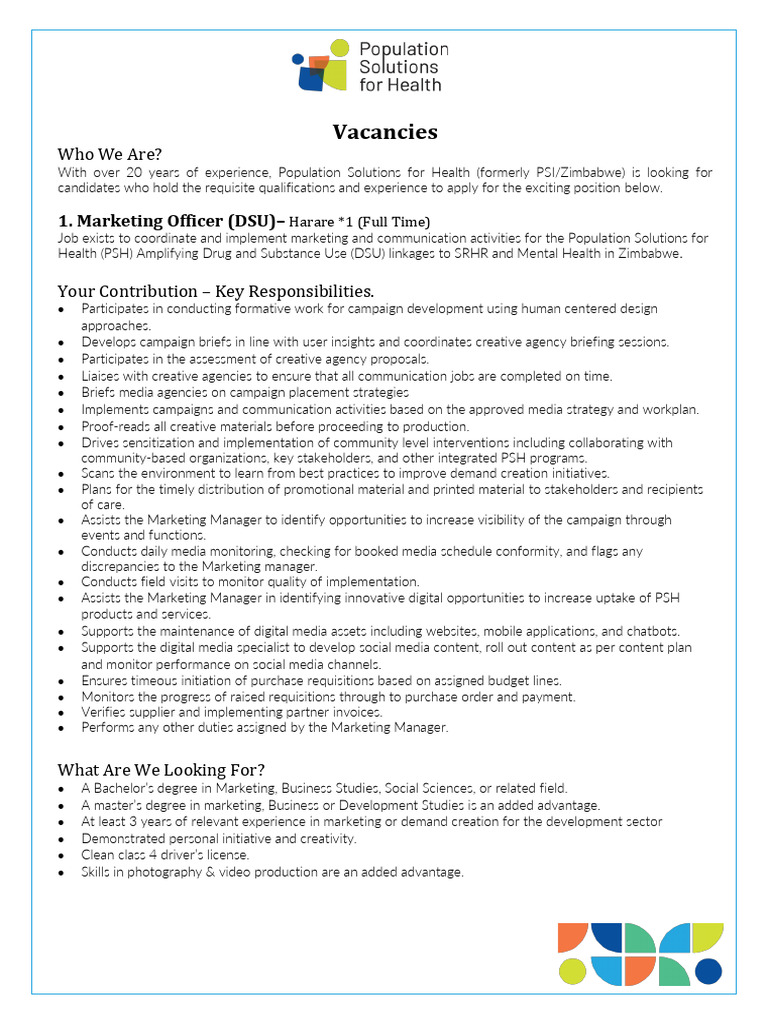 Population Solutions For Health Vacancies | PDF | Prevention Of Hiv ...