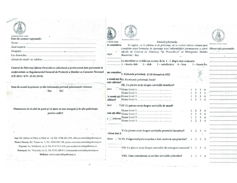 Chestionar ISRAEL | PDF